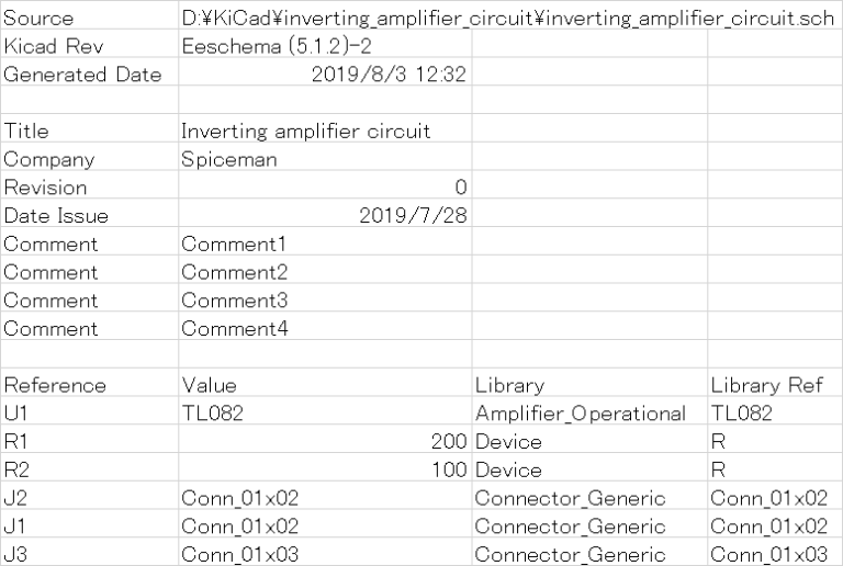 KiCad-BOM(部品表)の生成方法 | Spiceman