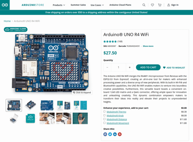 Arduino Uno R4 WiFiの仕様・機能 | Spiceman